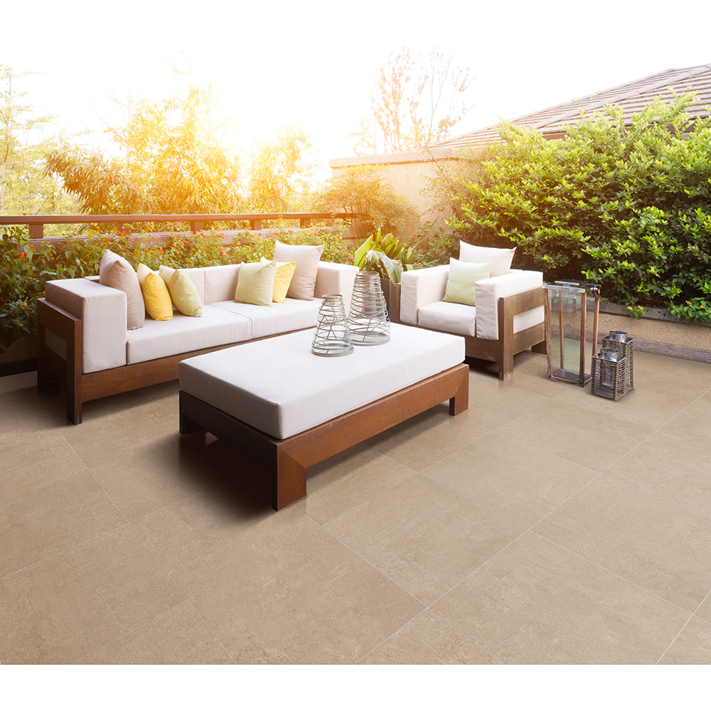 Porcelanato Eucatex Cementi Rústico Vegas Crema 81x81Cm Cx C/ 3