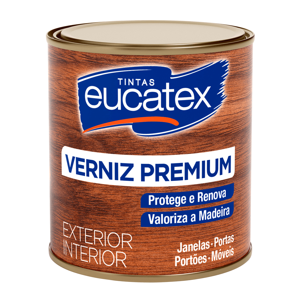 Verniz Marítimo Incolor Acetinado Base Solvente Eucatex 900 ml